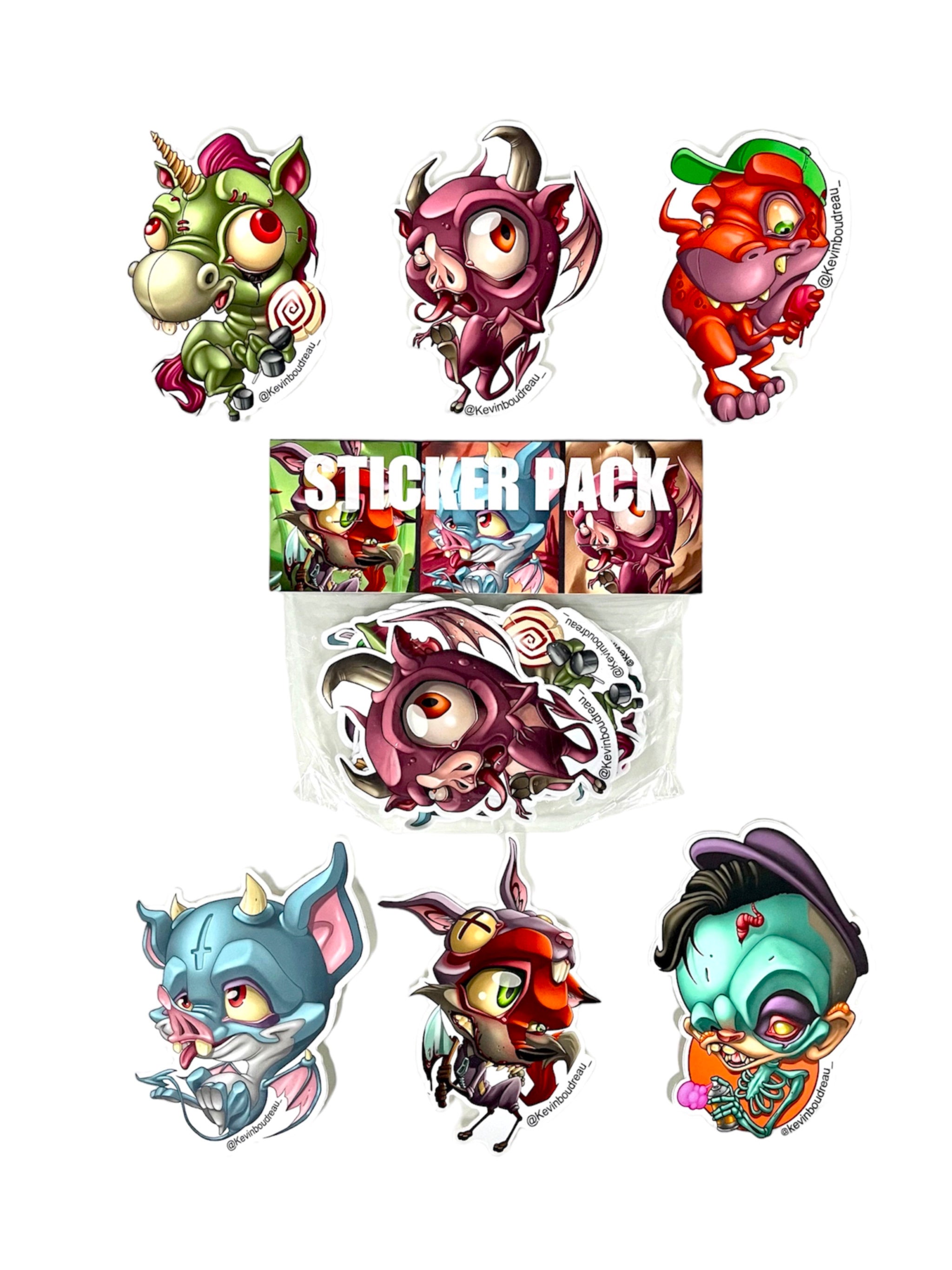 Sticker Pack | Art by Kevin Boudreau
